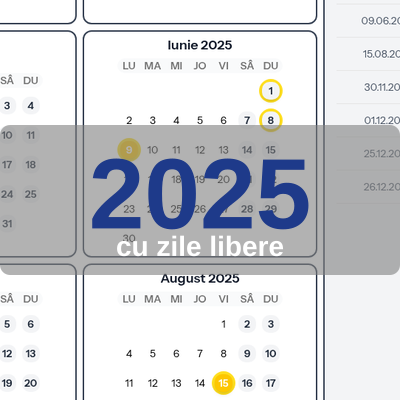 Calendar 2025, 2026 România – Zile Libere, Sărbători - Calendar Românesc
